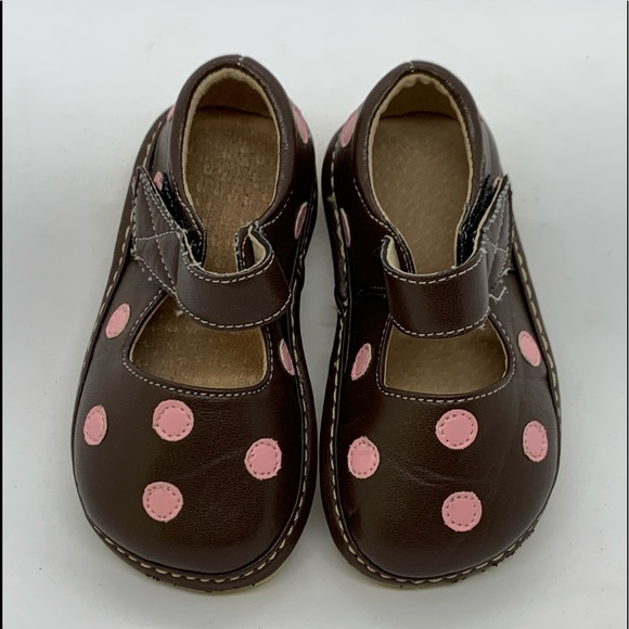 Puddle Jumper | Shoes | Puddle Jumper Brown Pink Dots Mary Janes Sz 3 ...